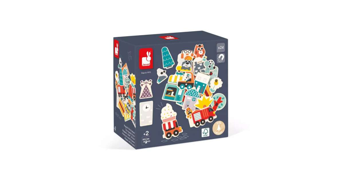 Janod 09642 Városok mágnesek - 24 darab | Pepita.hu