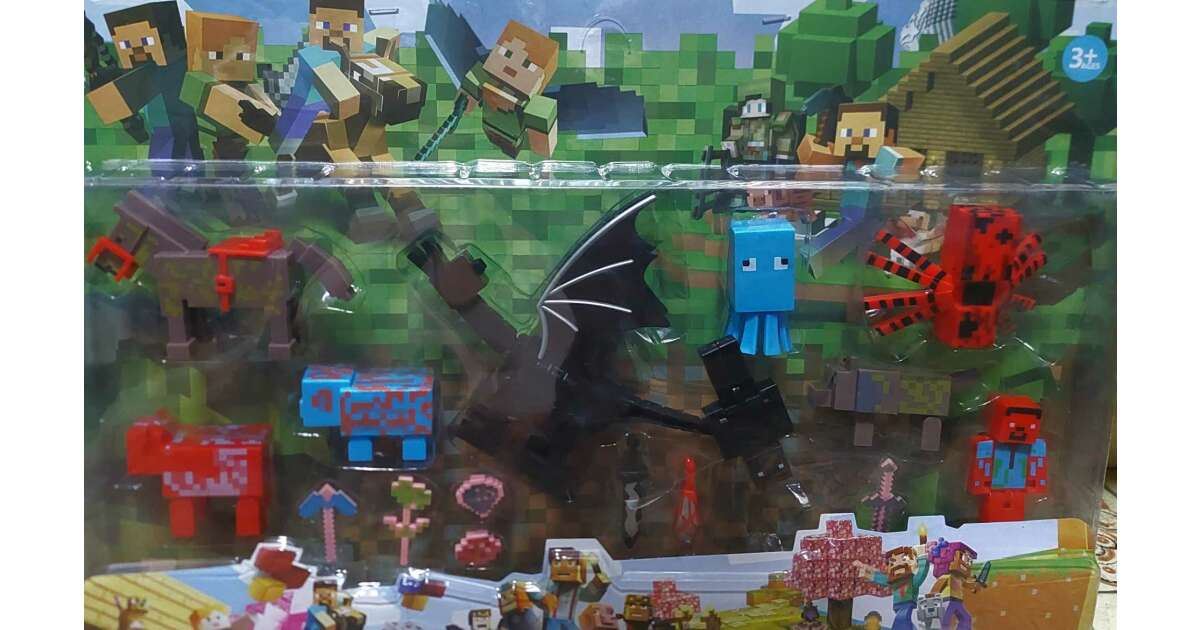 Minecraft inspirálta játékfigurák 16db-os szett | Pepita.hu