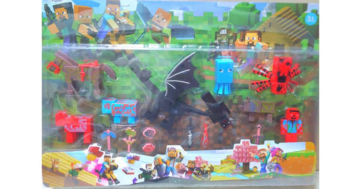 Minecraft inspirálta játékfigurák 16db-os szett | Pepita.hu