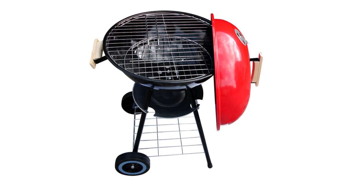 Gratar gradina, grill rotund, cu roti, capac, 40x72 cm, Globus | Pepita.com