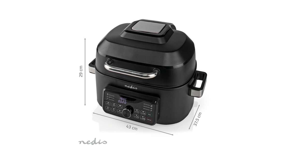 Nedis digital XL 6 LITERES Forró Levegő Sütő 6L AIR fryer 1660W dőzítő ...