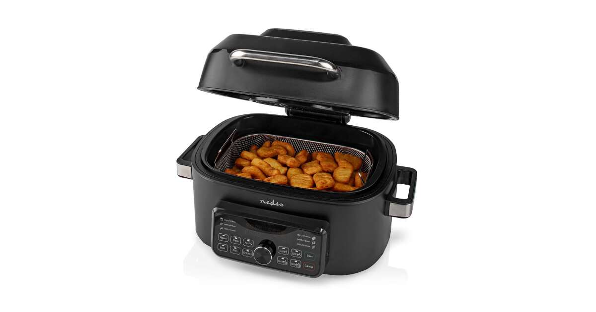 Nedis digital XL 6 LITERES Forró Levegő Sütő 6L AIR fryer 1660W dőzítő ...