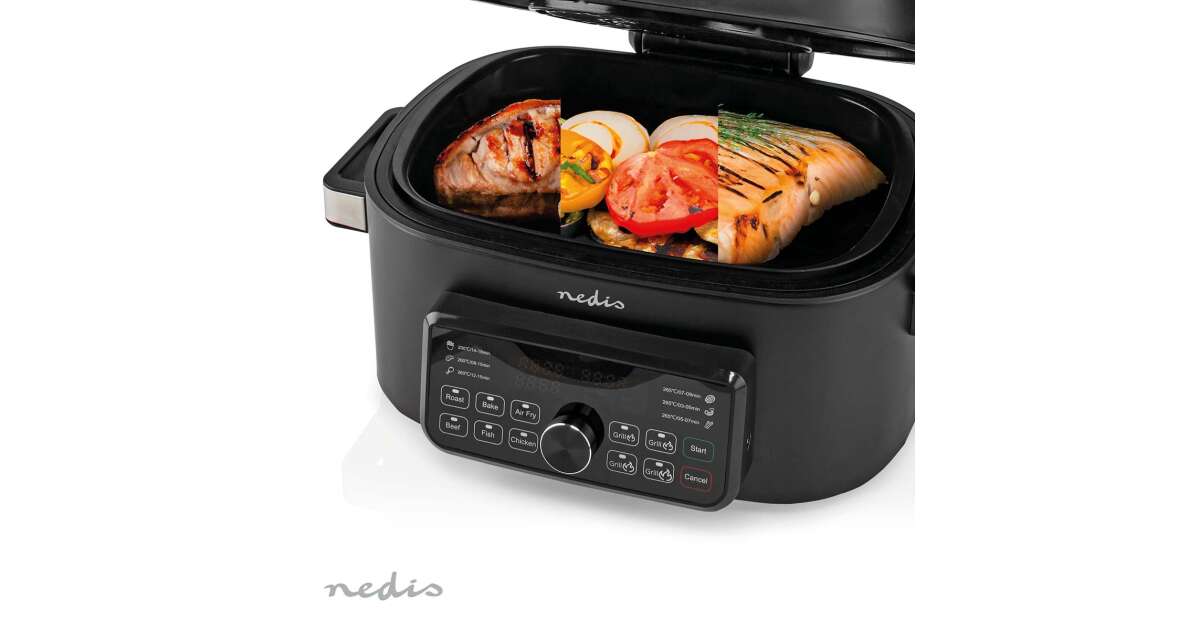 Nedis digital XL 6 LITERES Forró Levegő Sütő 6L AIR fryer 1660W dőzítő ...