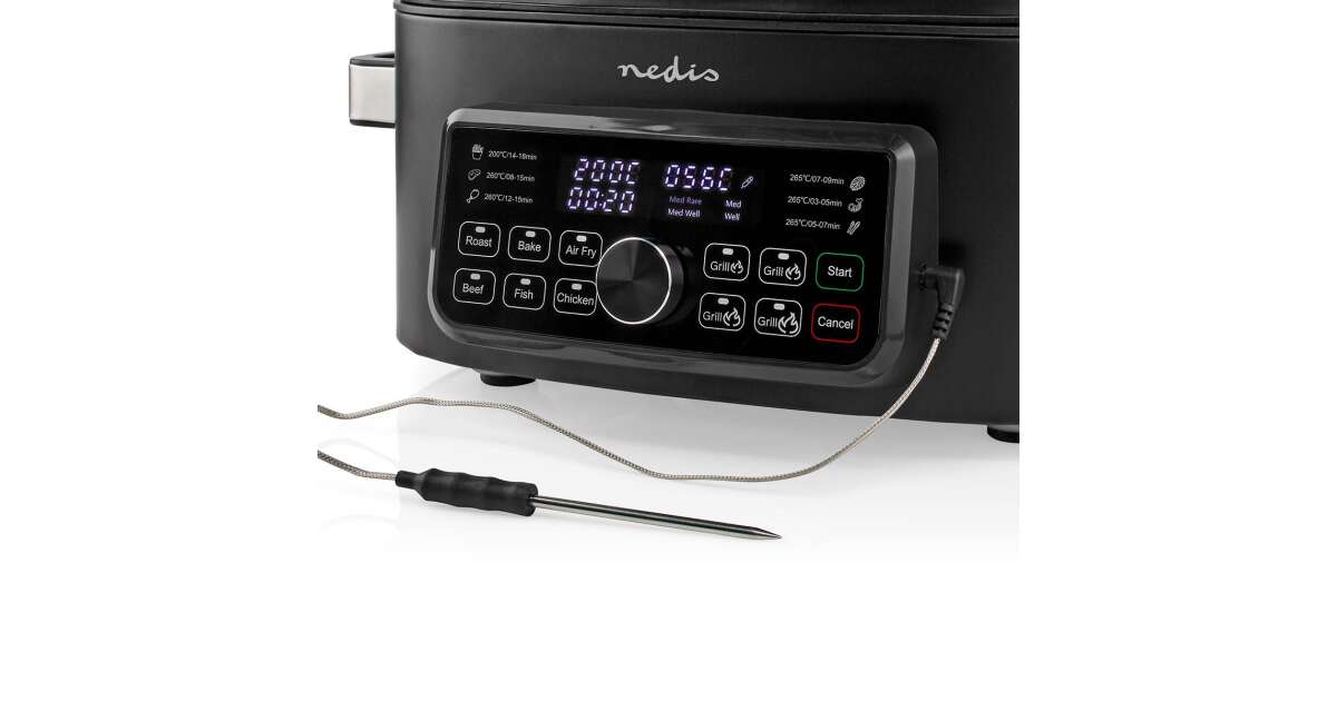 Nedis digital XL 6 LITERES Forró Levegő Sütő 6L AIR fryer 1660W dőzítő ...