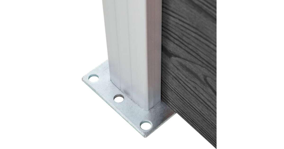 Fekete WPC kerítéspanelszett 1830 x (105-186) cm (3070446) | Pepita.hu