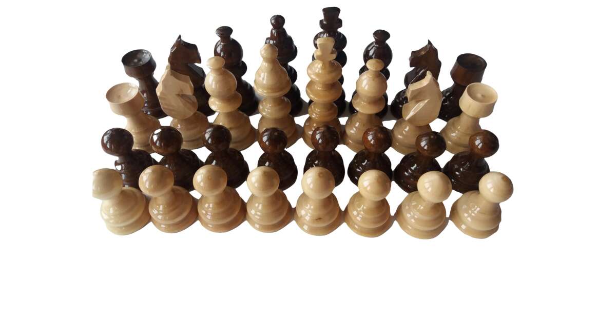 Sakkfigura, kézzel esztergált mogyorófa sakk bábu, király 8 cm barna ...