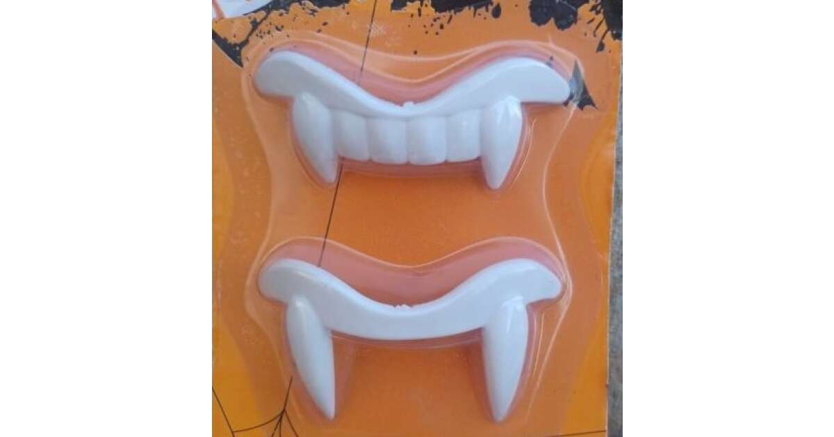 Halloween Vámpír zombi gumi fogsor farsangi jelmez kiegészítő 2db ...