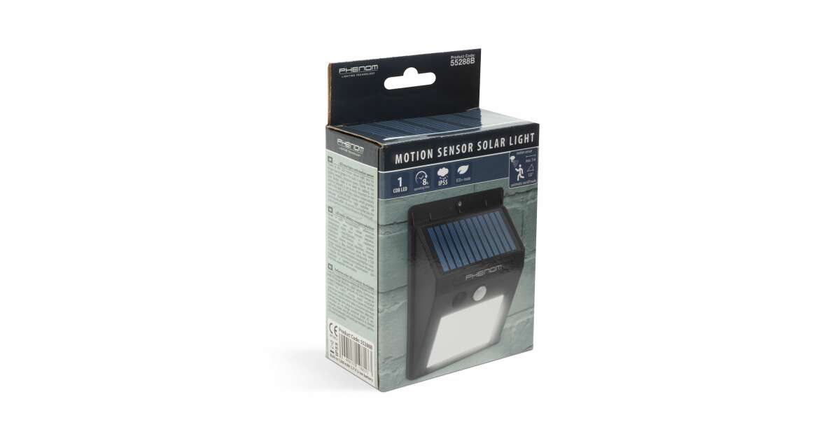 Phenom Mozgásérzékelős szolár reflektor fali cob LED-s 120lumen PIR ... Phenom Mozgásérzékelős szolár reflektor fali cob LED-s 120lumen PIR ...