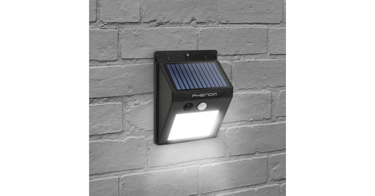 Phenom Mozgásérzékelős szolár reflektor fali cob LED-s 120lumen PIR ... Phenom Mozgásérzékelős szolár reflektor fali cob LED-s 120lumen PIR ...