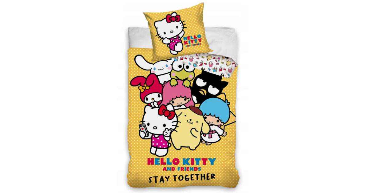 Hello Kitty Stay Together ágyneműhuzat 140×200cm, 70x90 cm | Pepita.hu