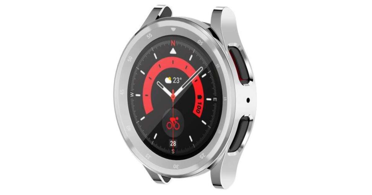 SAMSUNG Galaxy Watch5 Pro (SM-R925F), Okosóra szilikontok, Ezüst ...