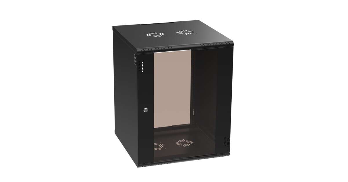 Extralink Premium 19 Fali rack szekrény 15U 600x600mm - Fekete | Pepita.hu