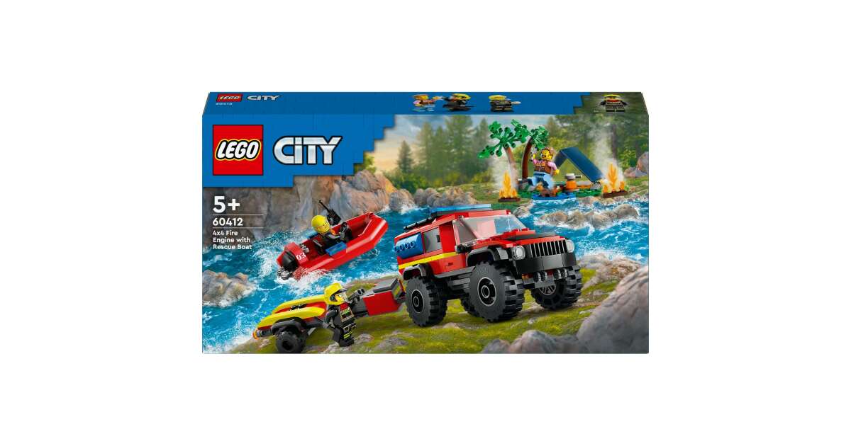 LEGO® City 4x4 Fire truck with lifeboat 60412 | Pepita.com