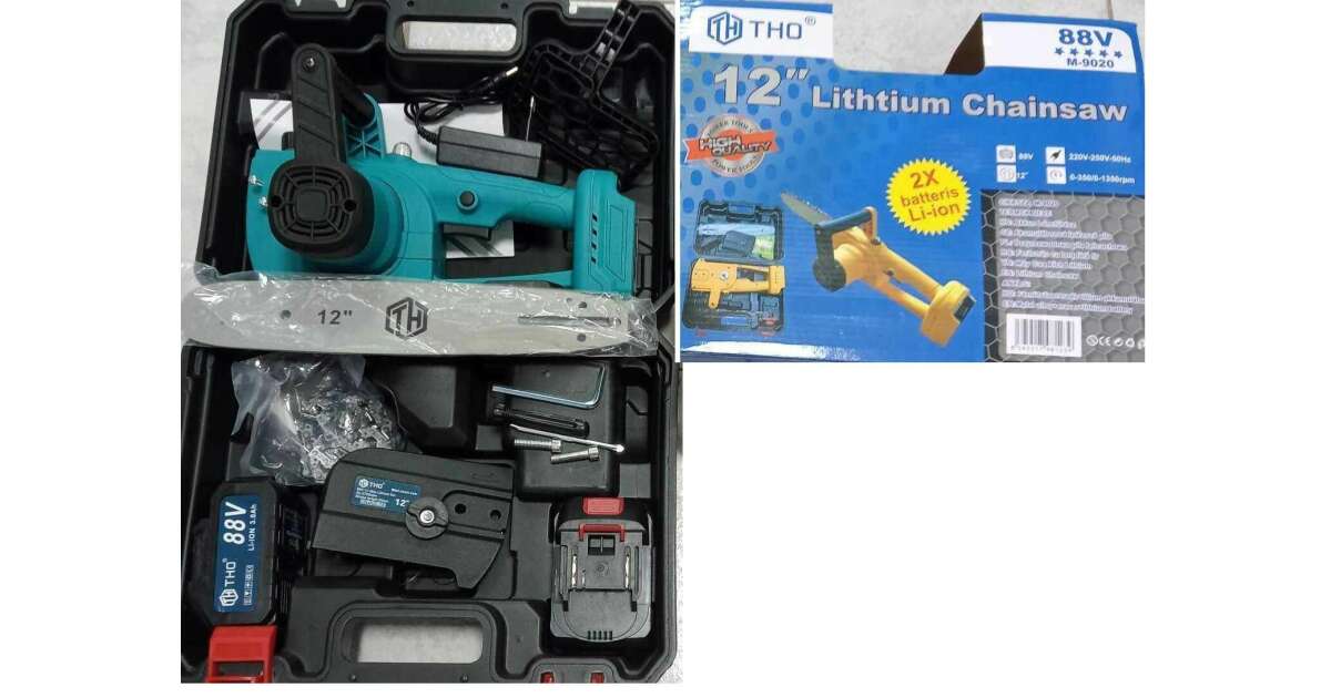 THO akkumulátoros láncfűrész 12 colos, 2 db 88VF akkuval M9020 | Pepita.hu