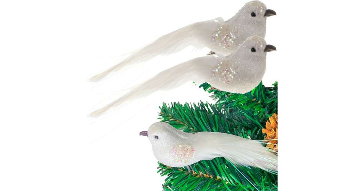 Karácsonyfadísz madarak - fehér | Pepita.hu