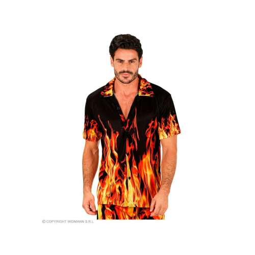 Nyári partira lángokkal diszített ing férfi jelmez S/M-es méretben ...