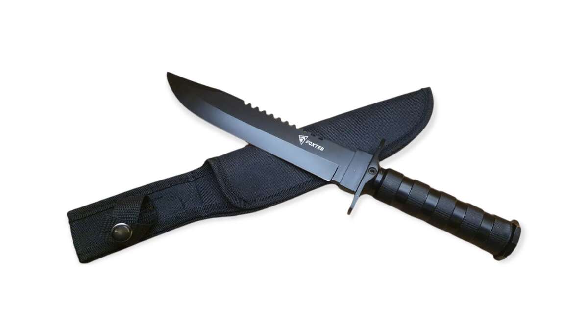Taktikai túlélő kés Rambo Finka Foxter, 35 cm, tok, fekete | Pepita.hu