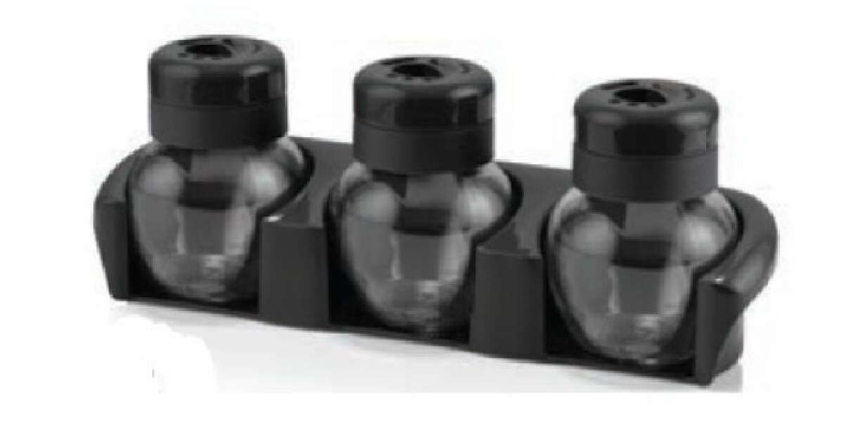 FŰSZERTARTÓ ÜVEG SZETT 3DB-OS FEKETE 3X210ML | Pepita.hu