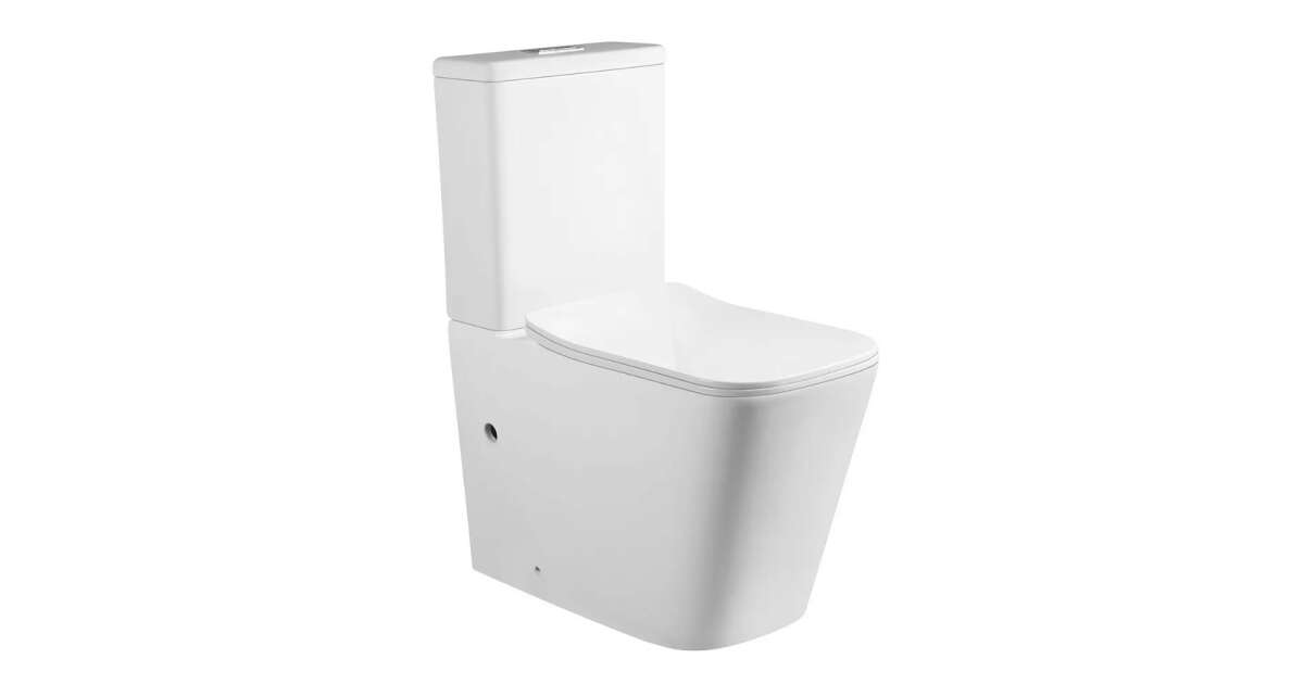 Elsa White perem nélküli mély öblítésű szögletes monoblokkos WC alsó ...