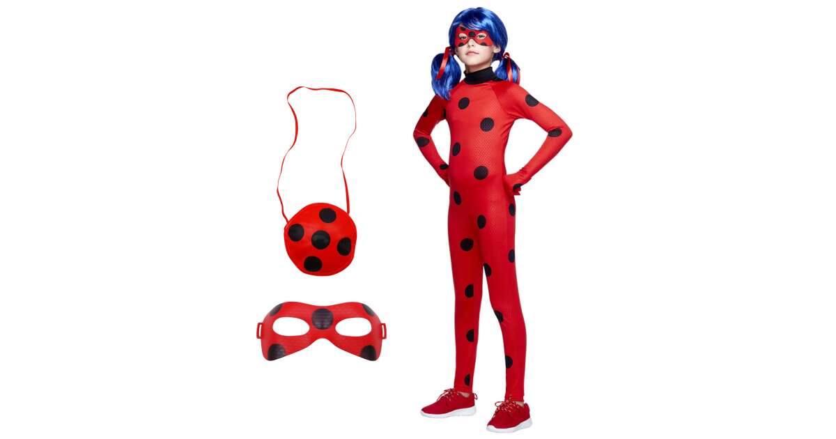 IdeallStore® gyerek jelmez, Miraculous Ladybug Katica, kezeslábas ...