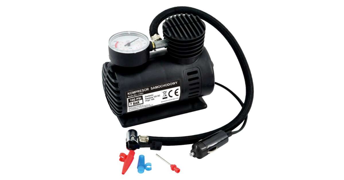 Compresor auto, 12V, 100PSI/7 bar | Pepita.com
