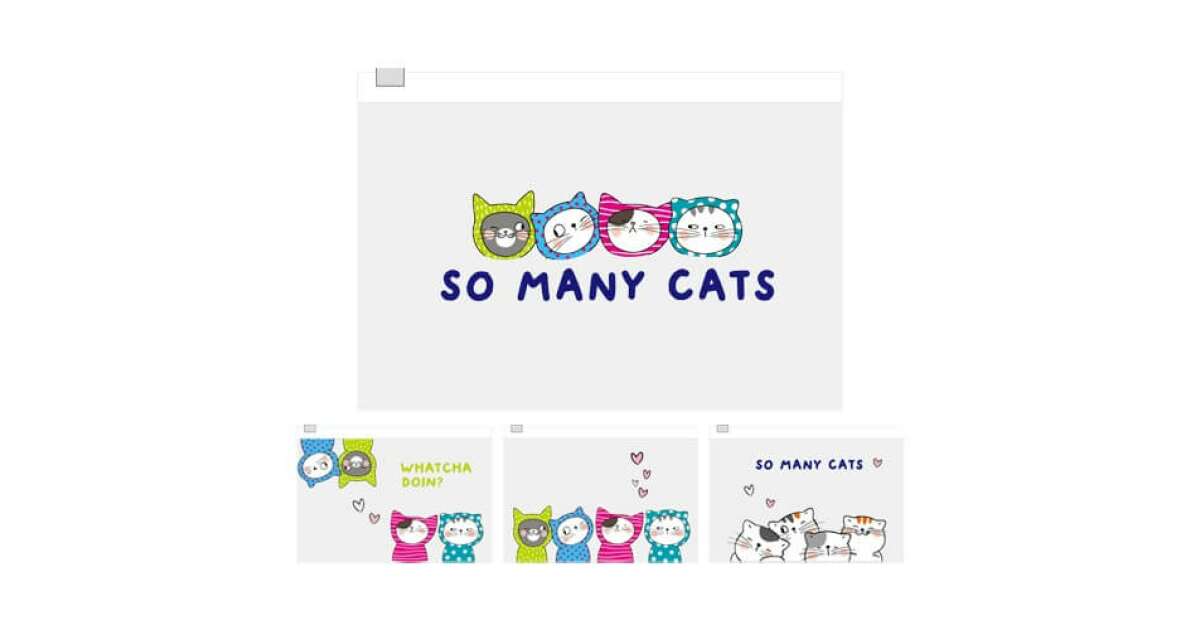 Cicás cipzáras műanyag irattartó tasak - A5 többféle - So many Cats ...