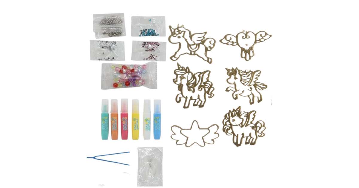 Kreatív készlet, üvegfesték szett 6 db üvegsablonnal, unikornis | Pepita.hu