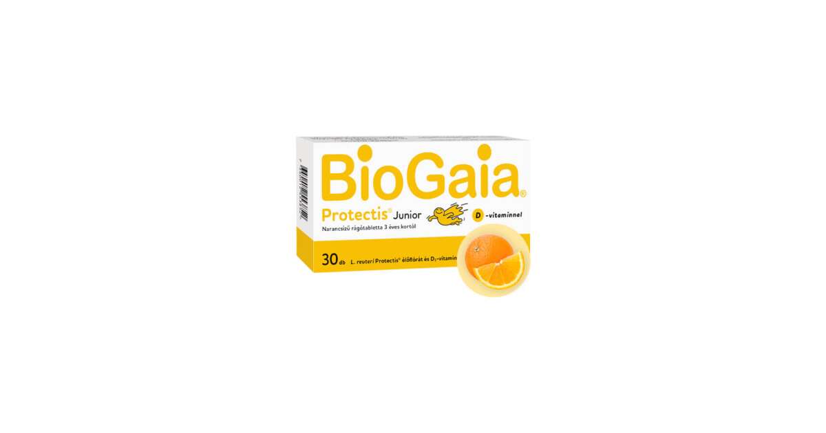 BioGaia Protectis Junior Rágótabletta - 30 db, 3 éves kortól | Pepita.hu