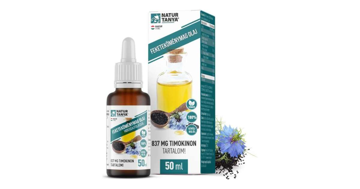 100% fekete köménymag olaj hidegsajtolással, igazolt 837mg timokinon ...