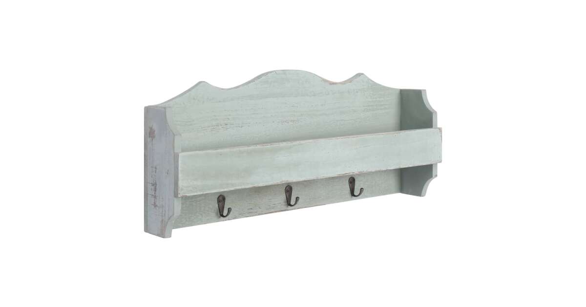 vidaXL zöld fa fali fogas 50 x 10 x 23 cm | Pepita.hu