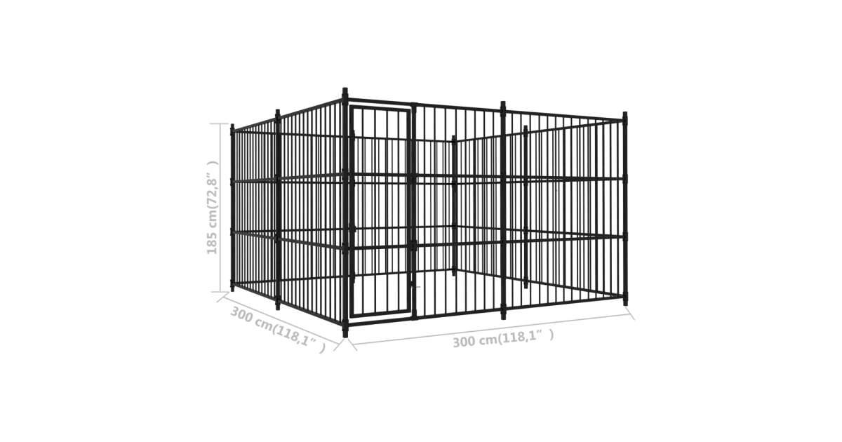 vidaXL kültéri kutyakennel 300 x 300 x 185 cm | Pepita.hu