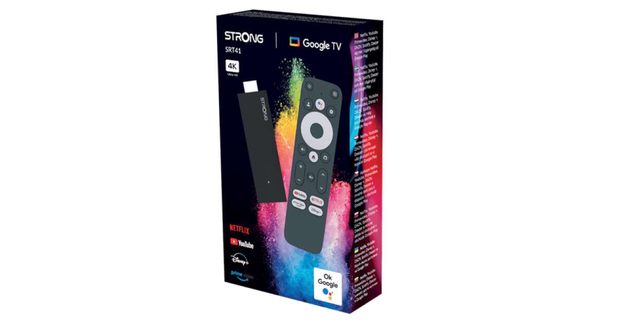 Strong Multimédia lejátszó google tv 4k uhd usb stick SRT41 GOOGLE TV ...