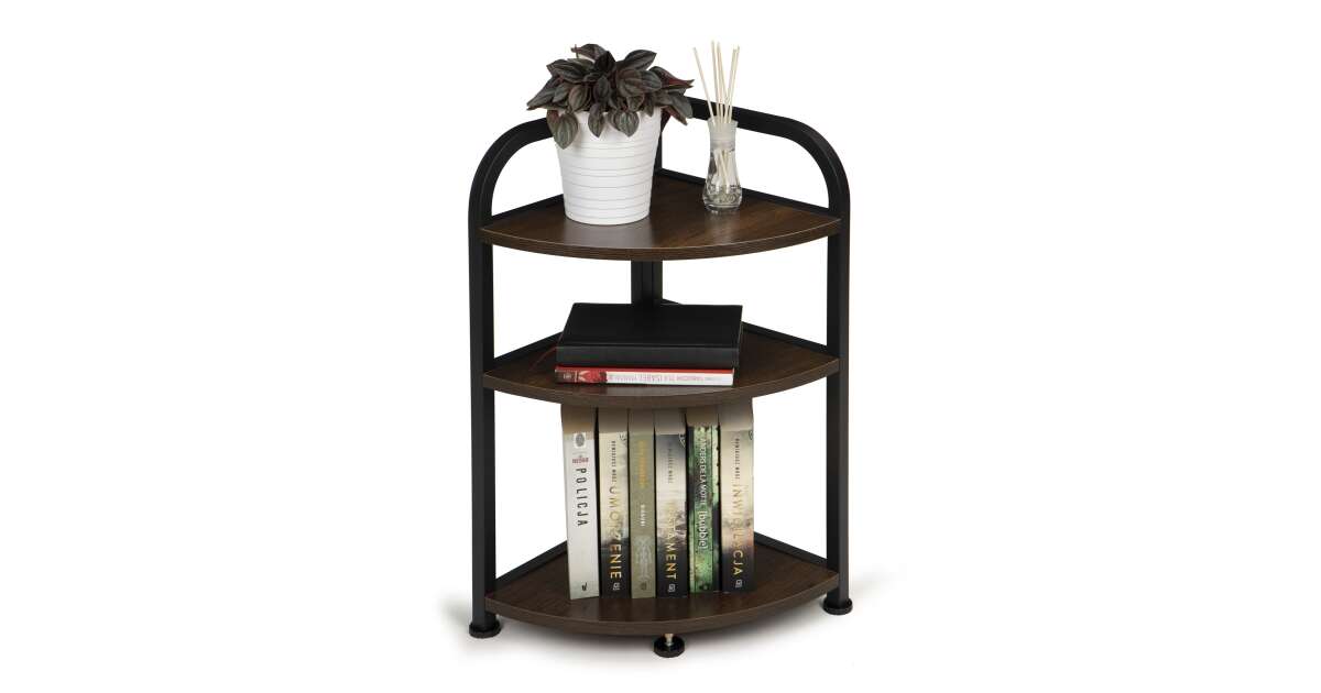 Sarok állványszekrény 3 polc LOFT fa sarok ModernHome | Pepita.hu