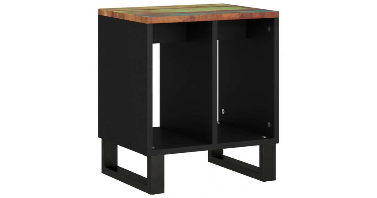 Tömör újrahasznosított és szerelt fa kisasztal 40 x 31 x 46 cm 91356782