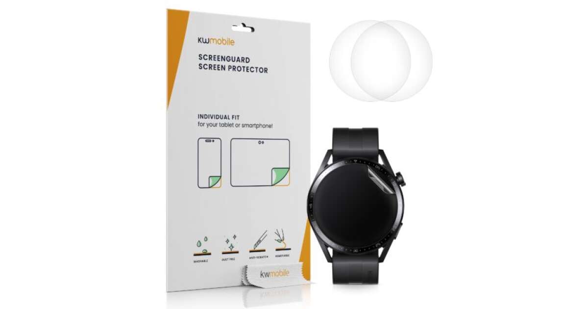 Set 3 Folii protectie pentru Huawei Watch GT 3 (42mm), kwmobile ...
