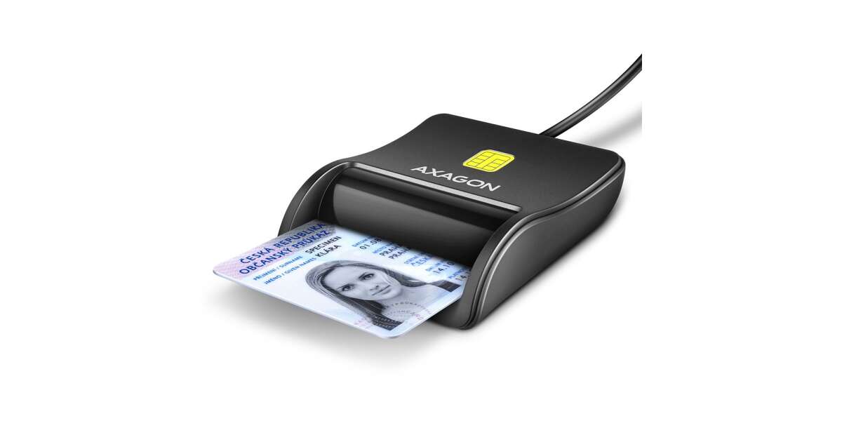 AXAGON CRE-SM3N Smart Card Flatreader Black CRE-SM3N | Pepita.hu