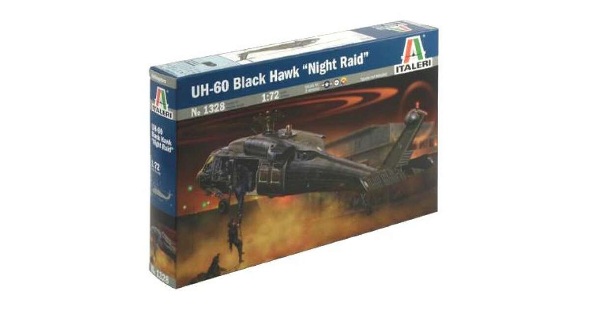 Italeri UH-60/MH60 Black Hawk Night Raid repülőgép műanyag modell (1:72 ...