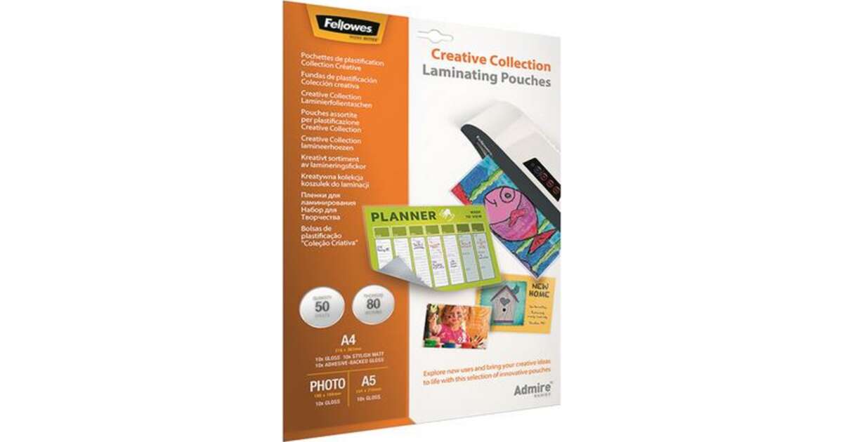 Fellowes Laminálófólia - Matt - A4 - 80 mikron - 50 db | Pepita.hu