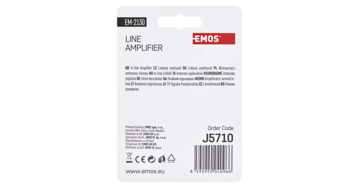 EMOS DVB-T/T2 antenna előerősítő 30dB UHF | Pepita.hu