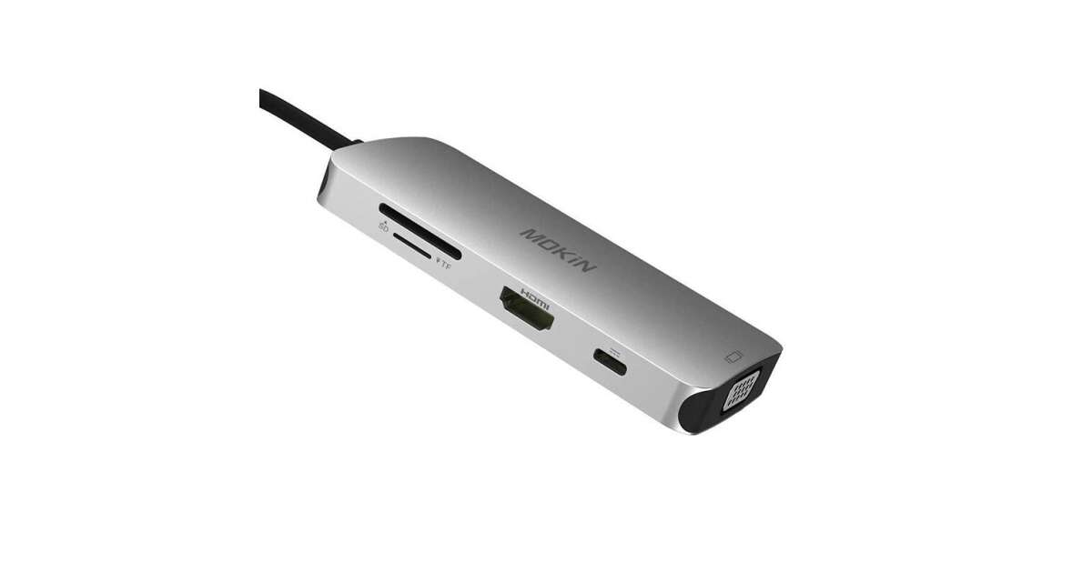 MOKiN 8in1 USB-C Adapter to 3x USB 3.0 + HDMI + USB-C + VGA + SD Card ...