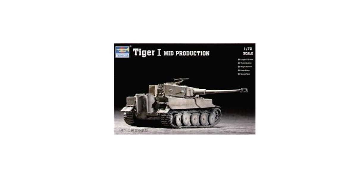 Trumpeter Tiger 1 tank (Mid.) műanyag modell (1:72) | Pepita.hu