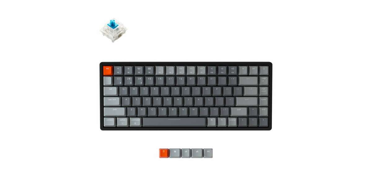 Keychron K2 V2 RGB ALU (Blue Switch) Wireless/USB-C Gaming Billentyűzet ...
