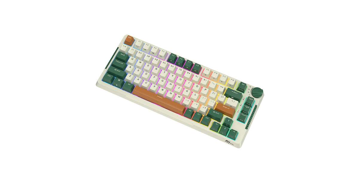 Wireless mechanical keyboard Royal Kludge RKH81 RGB, Sky cyan switch ...