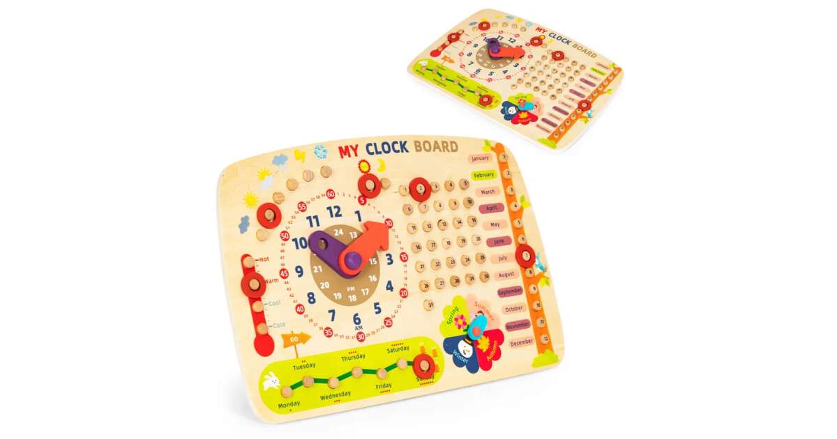 Drewniana tablica instruktażowa – kalendarz | Pepita.com