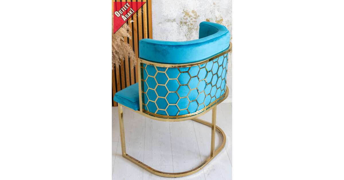 Azrah Exkluziv türkizkék arany szék | Pepita.hu