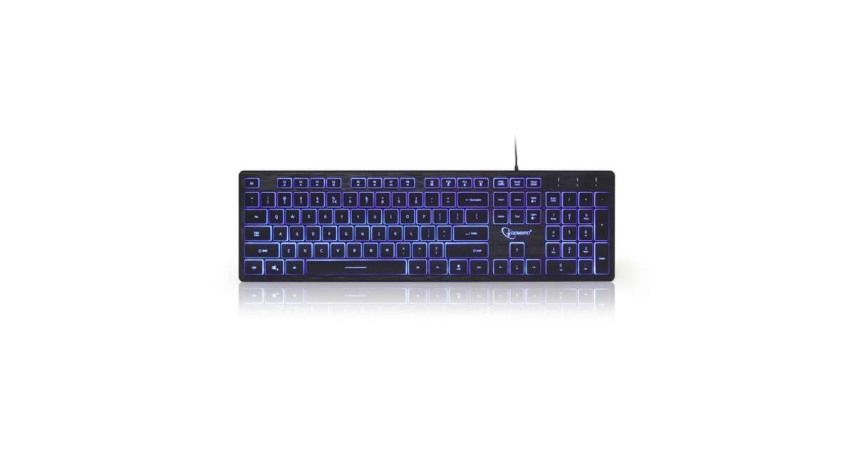GEMBIRD KB-UML3-01 Gembird 3-color backlight multimedia keyboard, black ...
