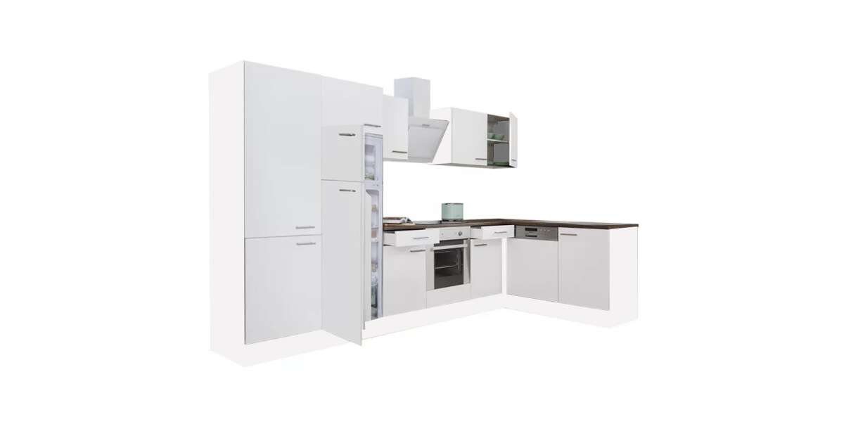 Yorki 340 beépíthető sarok konyhablokk fehér korpusszal | Pepita.hu