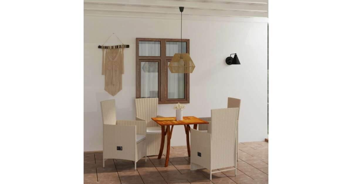 5 részes bézs kerti étkezőgarnitúra | Pepita.hu