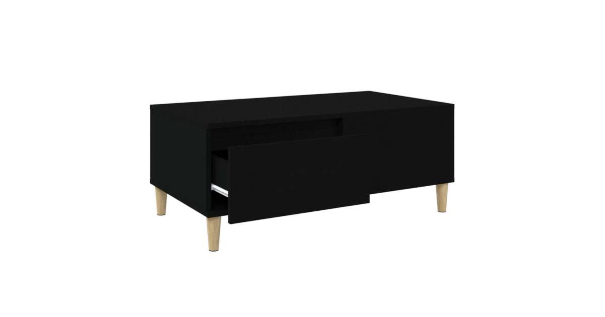 Fekete szerelt fa dohányzóasztal 90x50x36,5 cm | Pepita.hu