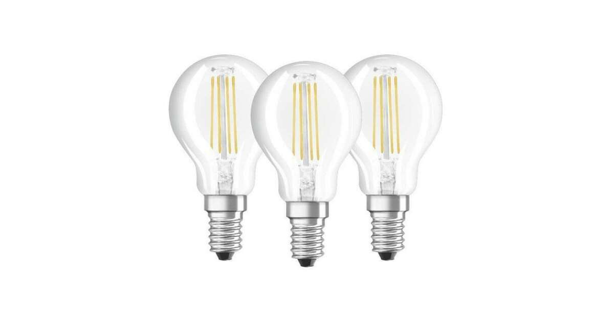 Osram Base átlátszó üveg búra/4W/470lm/2700K/E14 LED kisgömb izzó 3 db | Pepita.hu
